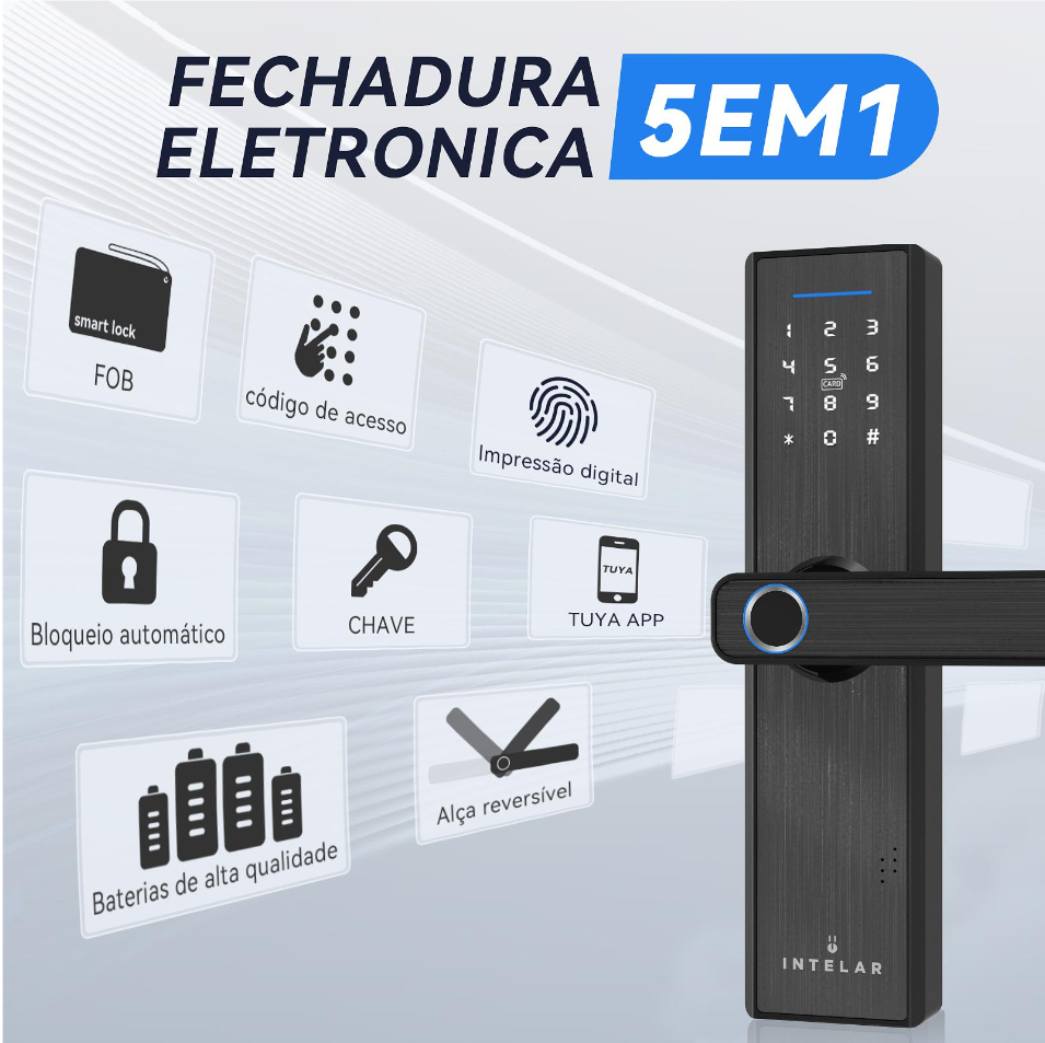 Smart Fechadura Biométrica Eletronica Digital Touch Wifi - MEGAELETROSOM