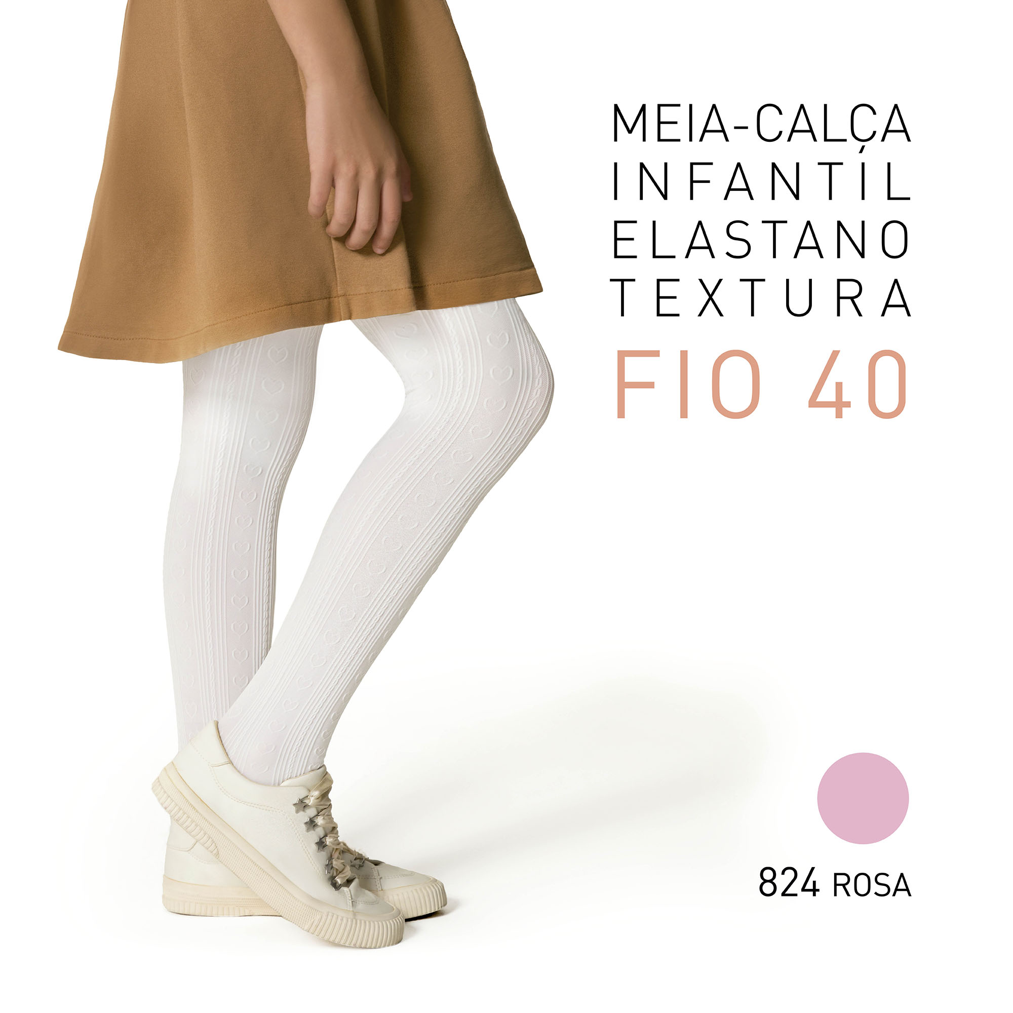 MEIA CALCA INFANTIL COM TEXTURA - Selene - Absoluta em Conforto