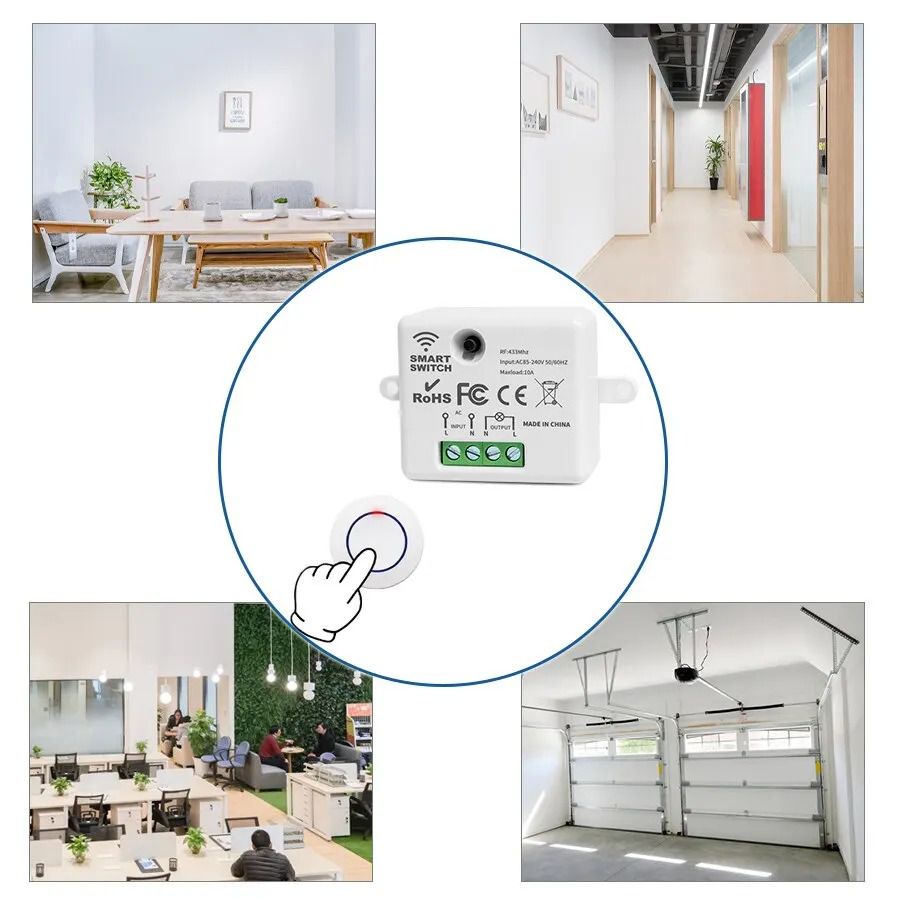 interruptor rf433 +botão sobrepor 3m sem fio controle remoto - Prainfor Acessórios