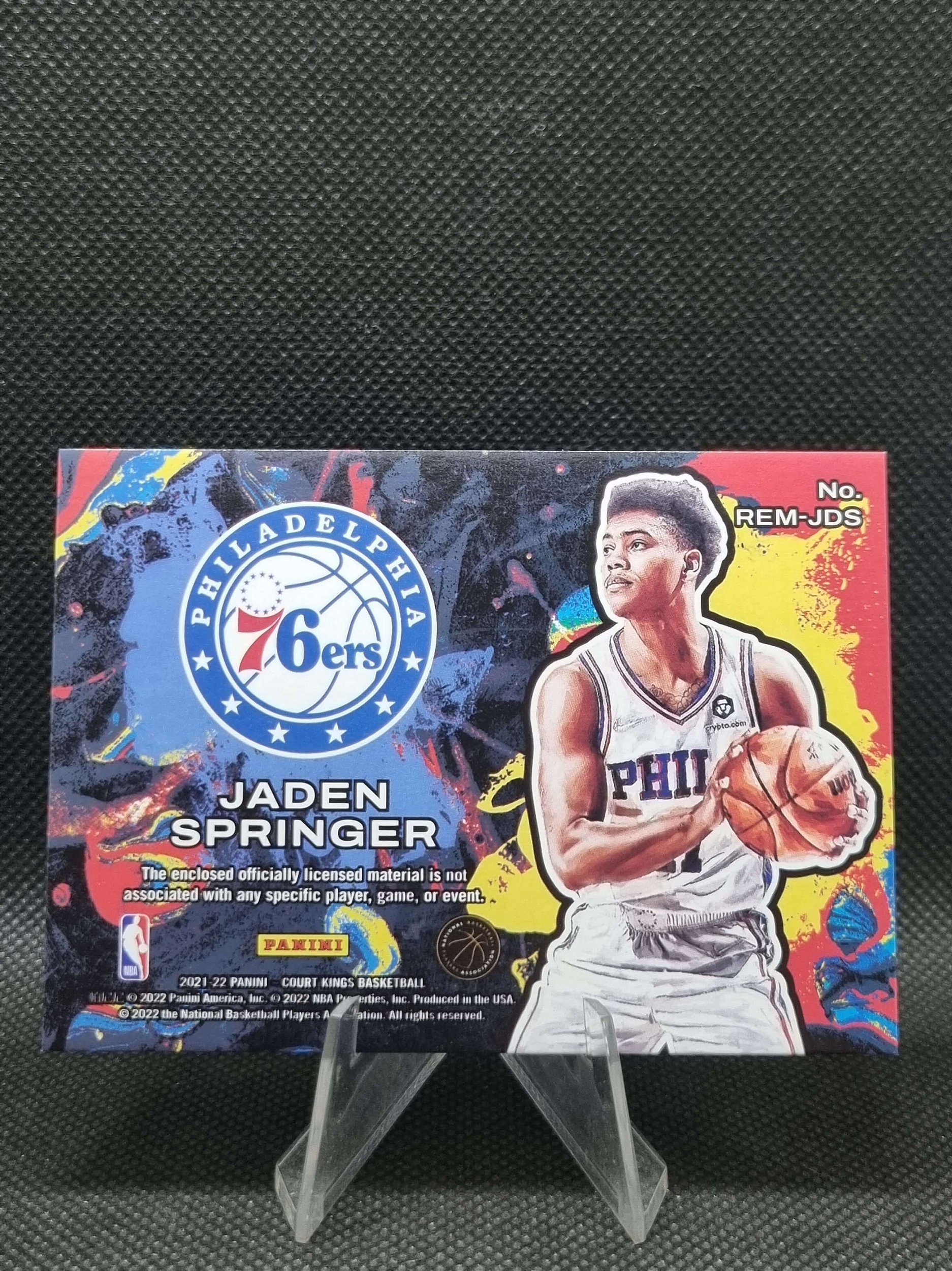 Panini Court Kings Rookie Expression Materials 2022-23 JADEN SPRINGER ...