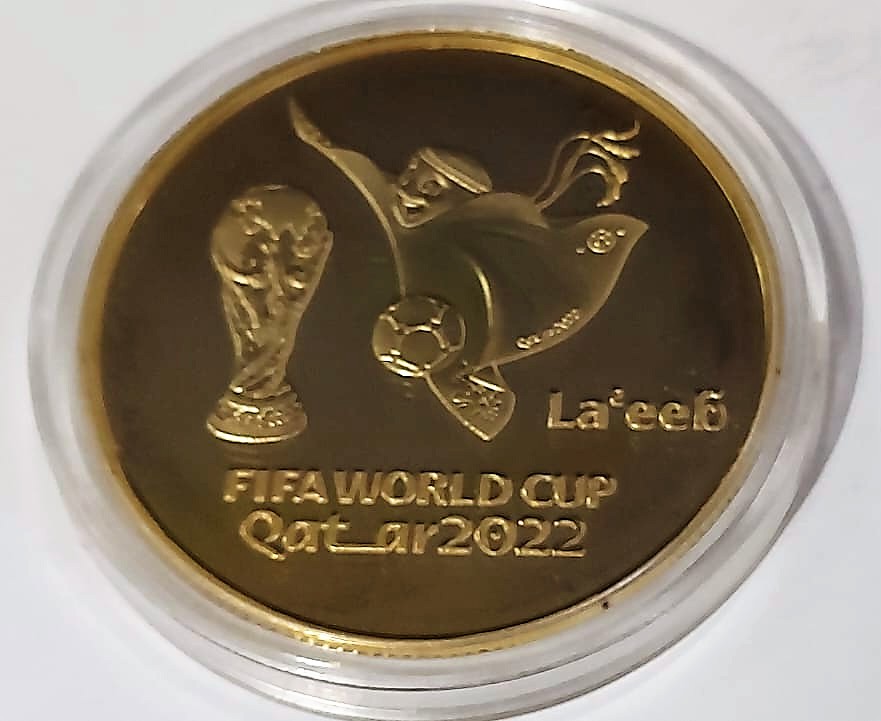 Moeda Comemorativa Copa Do Mundo De Futebol Qatar 2022 Catar Fifa Worl ...