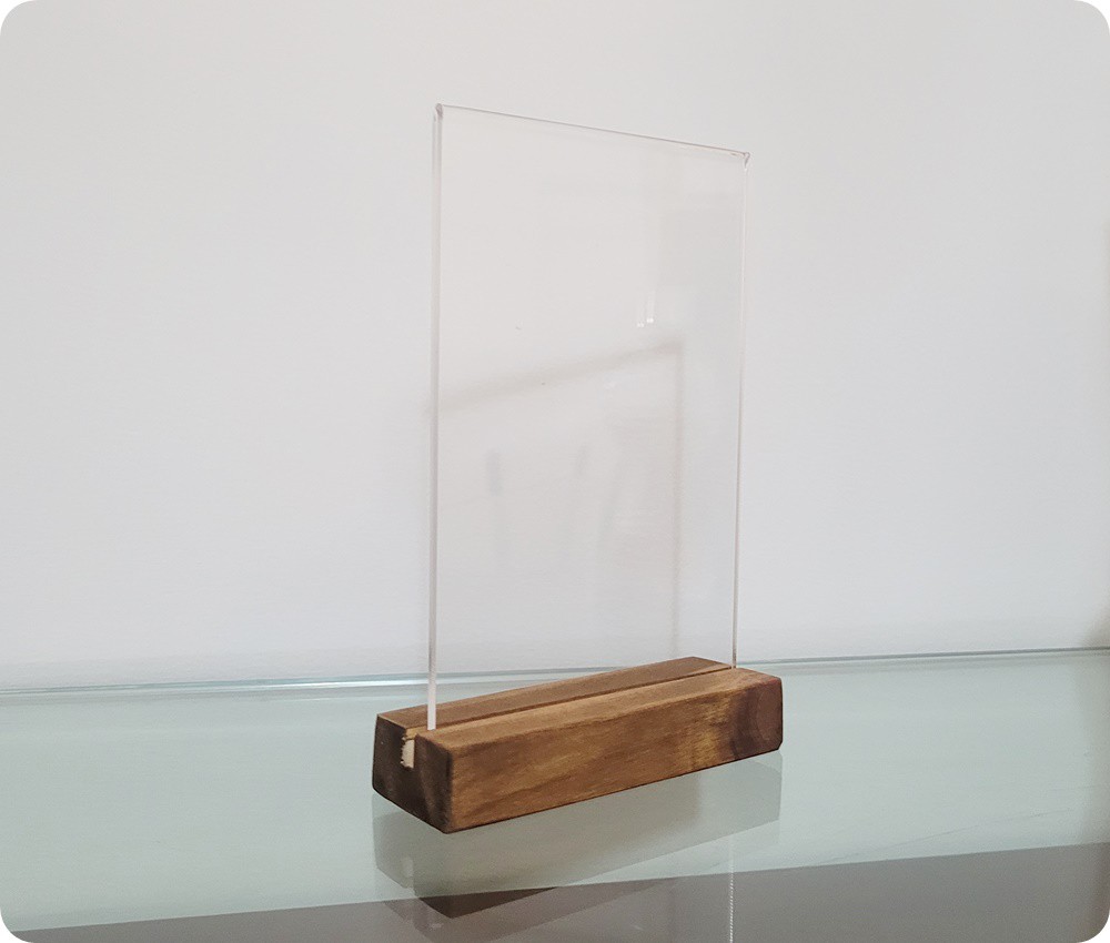 Kit 10 Displays 10x15 de mesa em pinus e acrílico - Produtos em ...