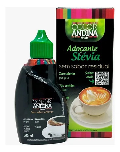 ADOÇANTE STEVIA COLOR LIQUIDA 100% NATURAL - 30ML - COLOR ANDINA ...