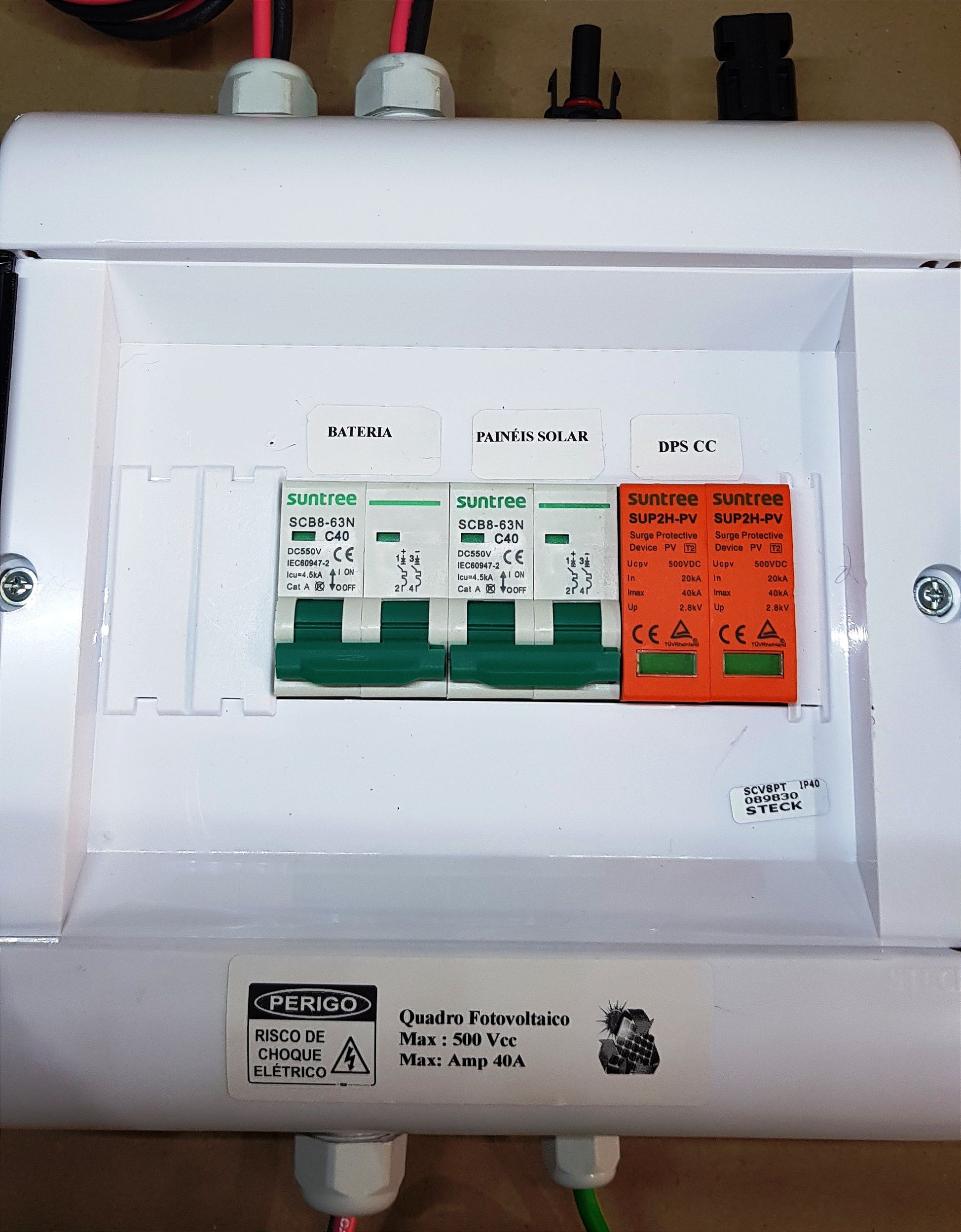 Quadro Fotovoltaico (Stringbox), Para controlador Solar 30A - PANDA ...