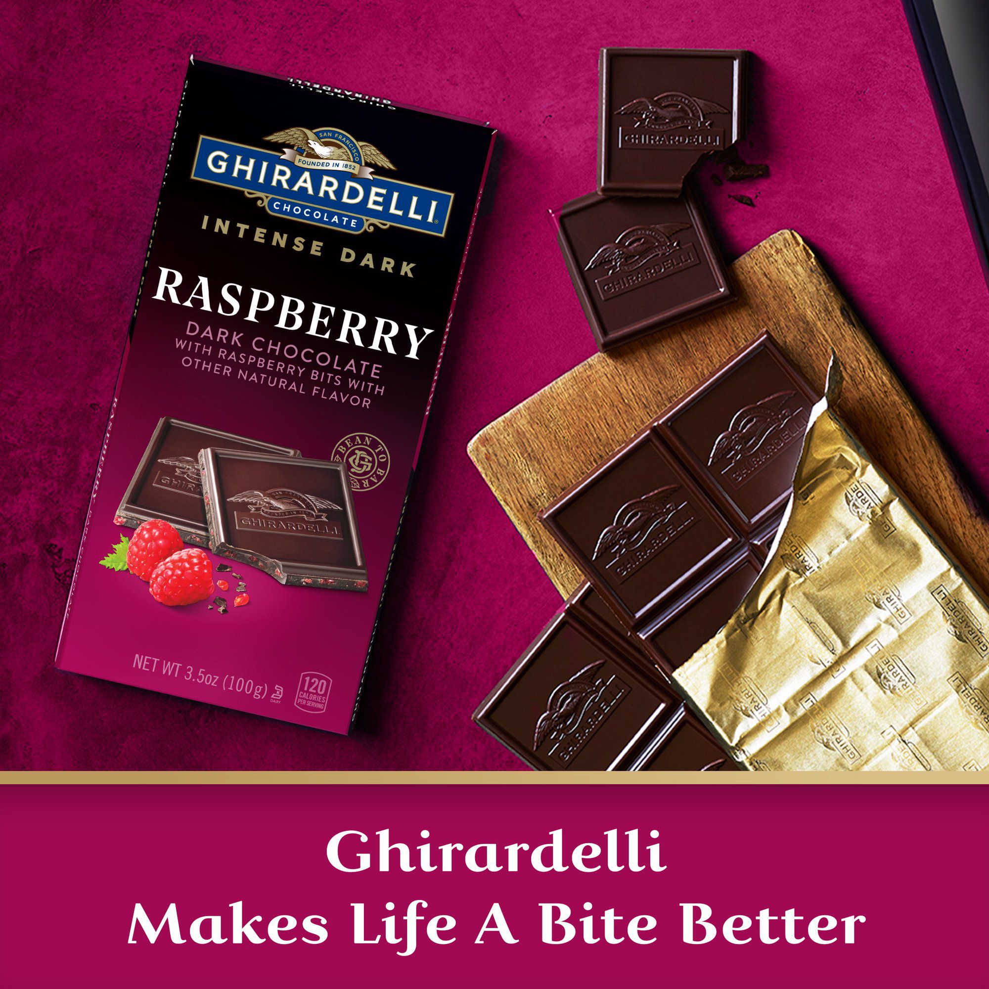Ghirardelli Intense Dark Chocolate Bar Raspberry - Consumos da Martina