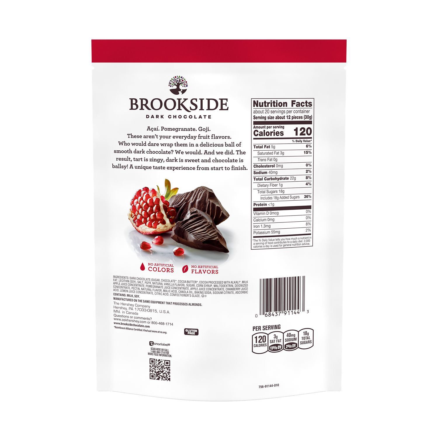 Brookside Super Fruits Dark Chocolate Pomegranate Flavored Candy ...