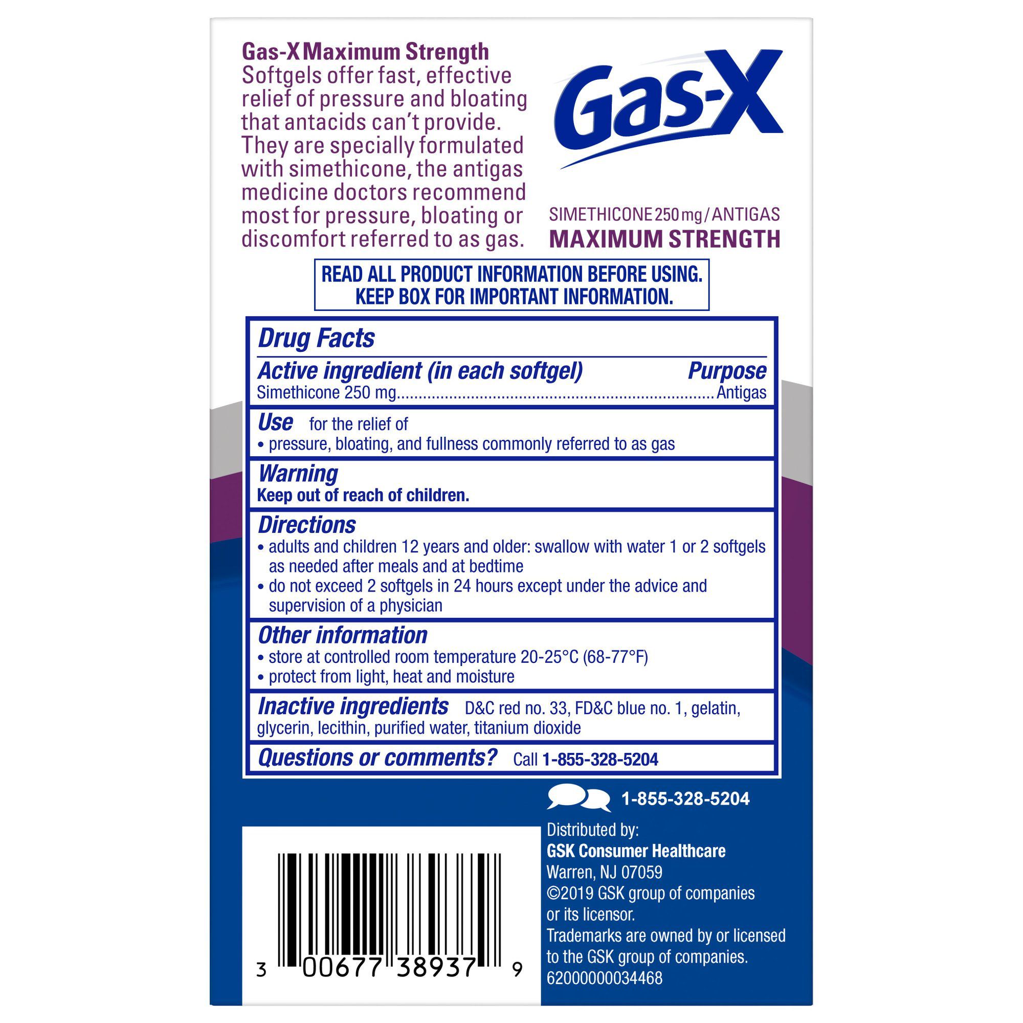 Gas-X Maximum Strength Simethicone Medicine for Fast Gas Relief Softge ...