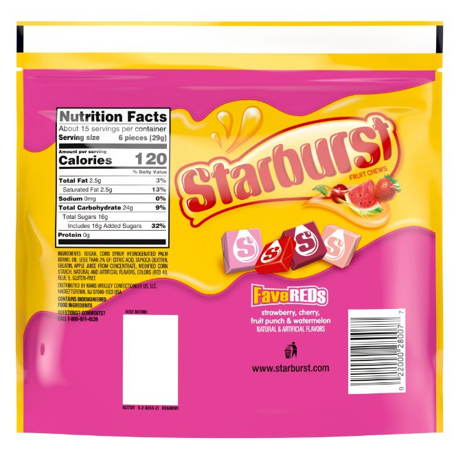 Starburst Favereds Fruit Chews Gummy Candy, Sharing Size - Consumos da Martina
