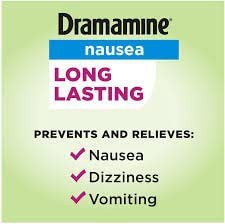 Dramamine Nausea Relief Long Lasting Relief Tablets - Consumos da Martina