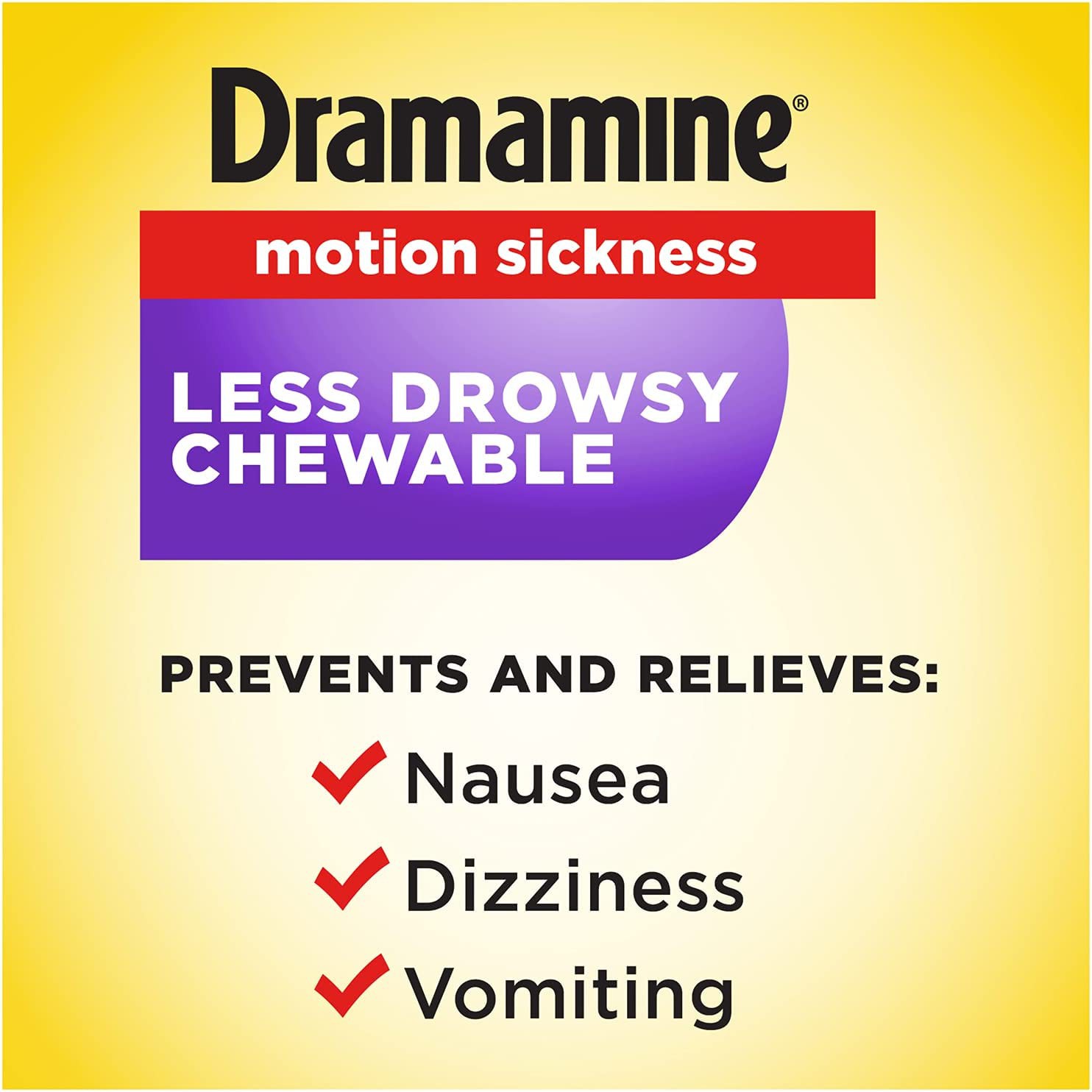 Dramamine All Day Less Drowsy Motion Sickness Relief Raspberry Cream F ...