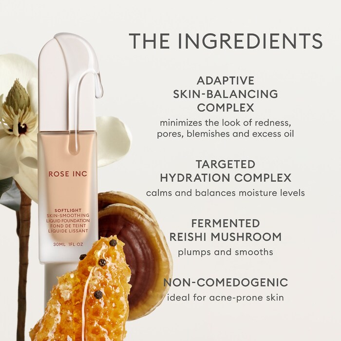 Rose Inc Softlight Skin-Smoothing Hydrating Non-Comedogenic Foundation ...