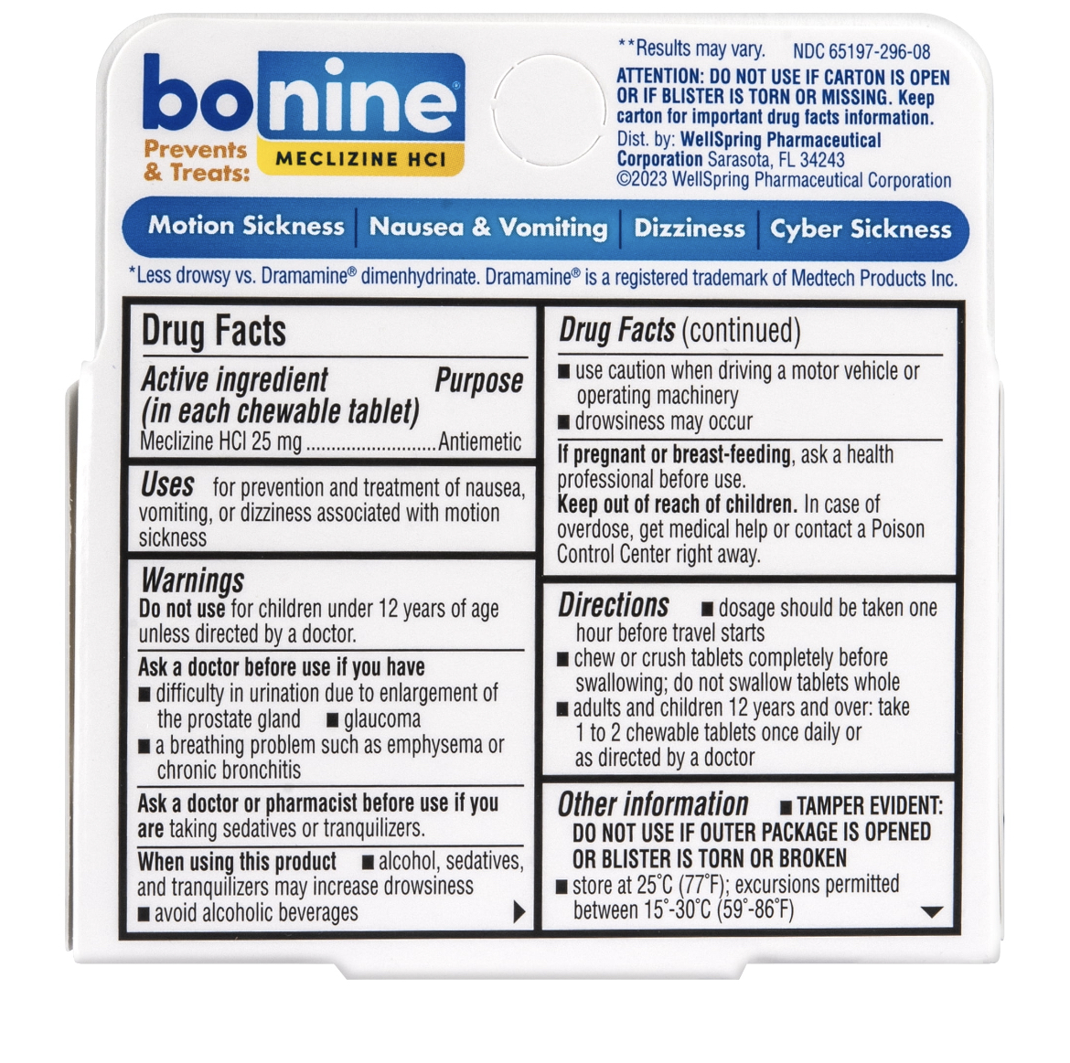 Bonine for Motion Sickness Chewable Tablets - Consumos da Martina