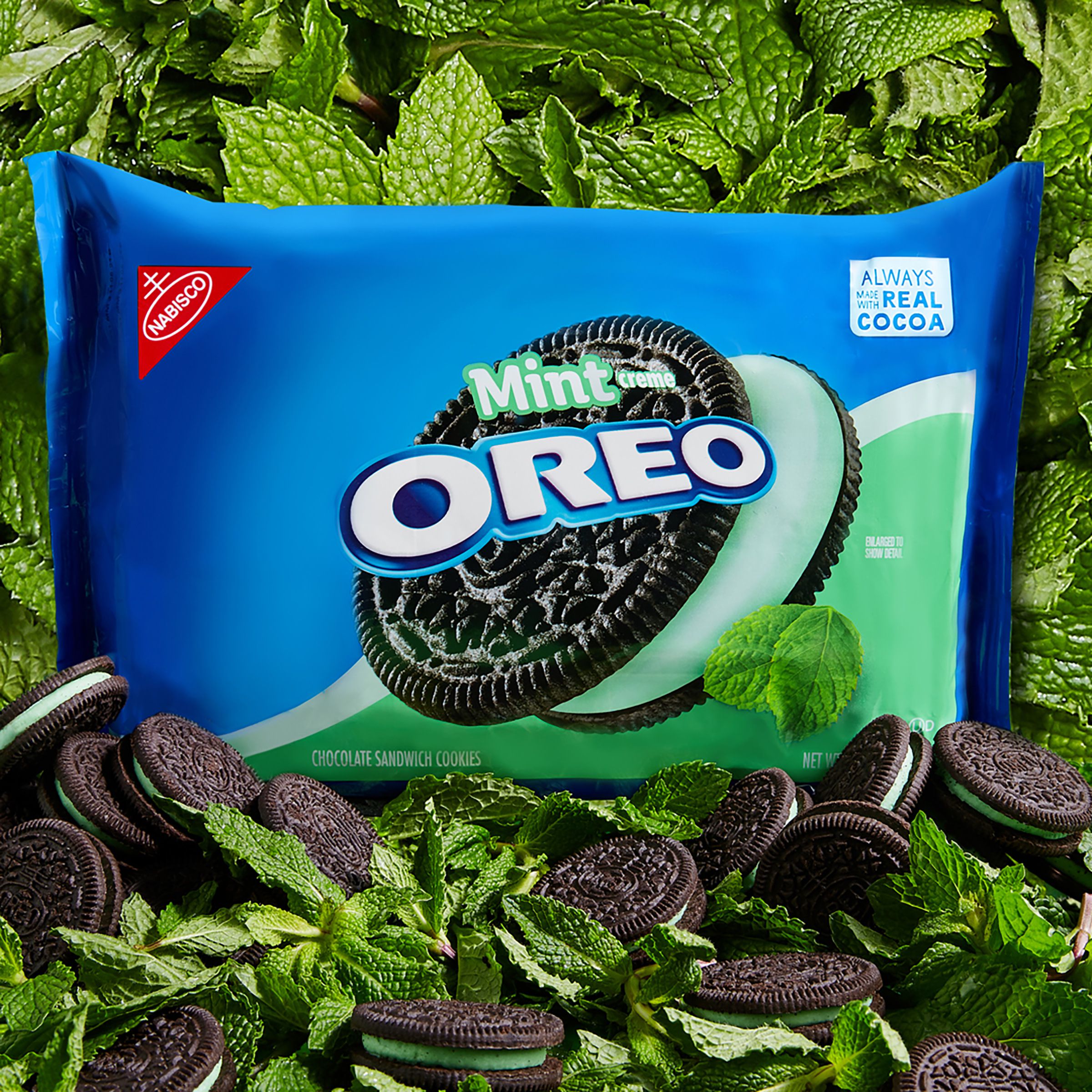 Nabisco Oreo Mint Flavored Crème Chocolate Sandwich Cookies - Consumos ...