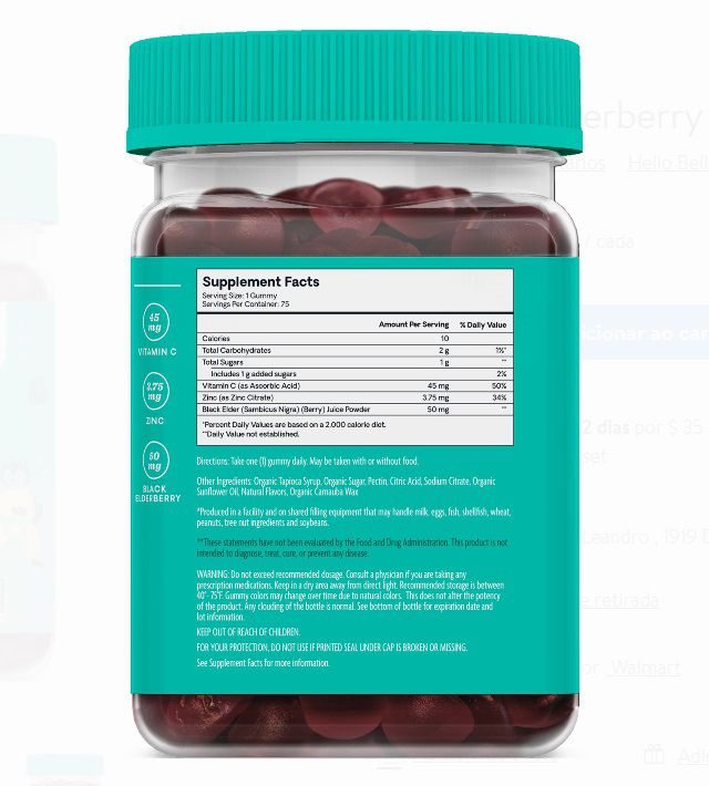 Hello Bello Elderberry Immunity Gummy - Consumos da Martina