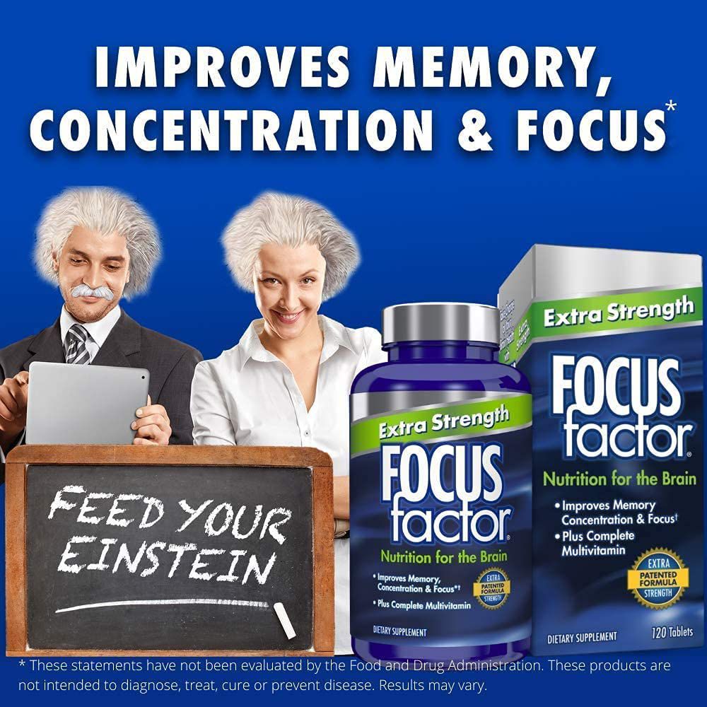 Focus Factor Extra Strength Brain Supplement for Memory, Concentratio ...