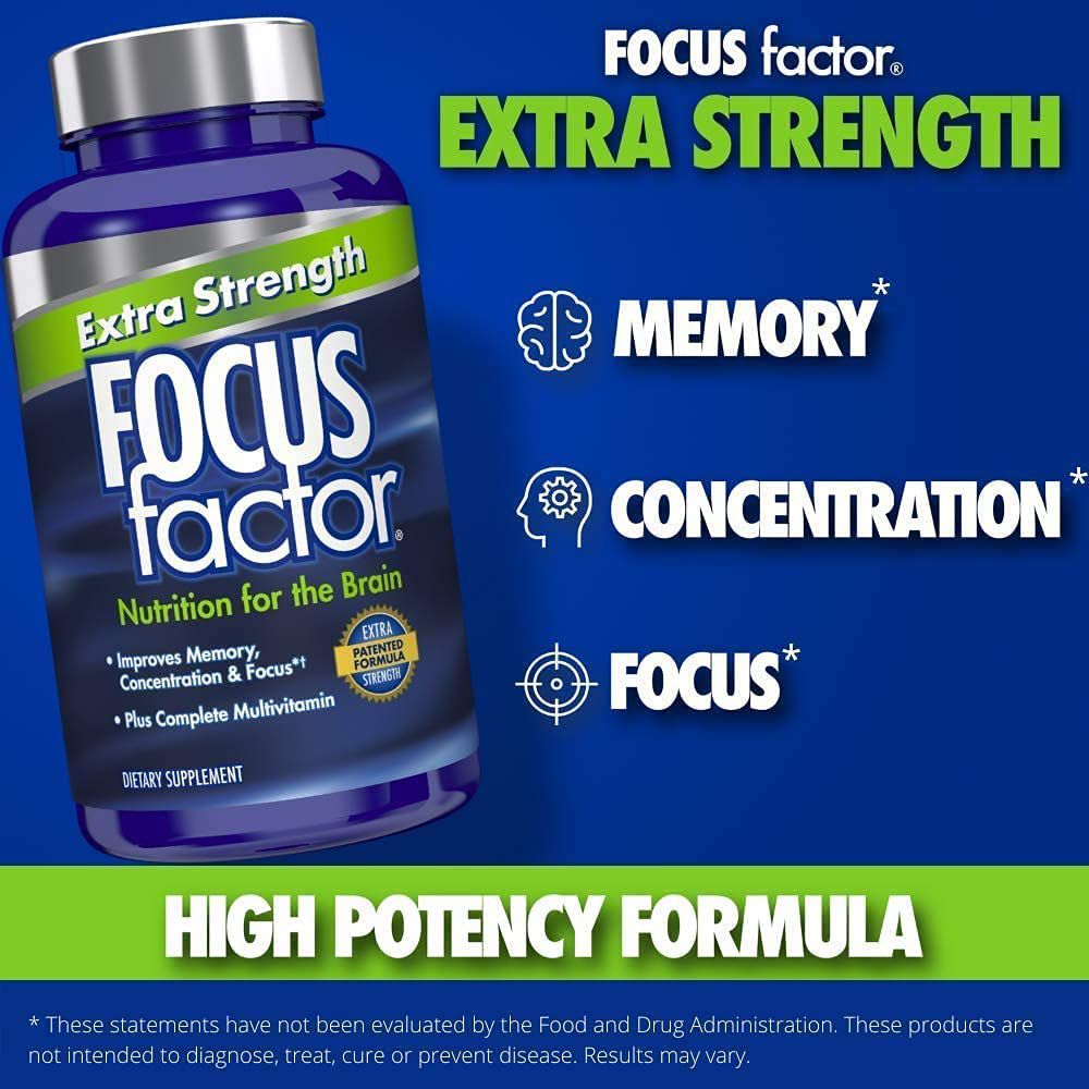 Focus Factor Extra Strength Brain Supplement for Memory, Concentratio ...