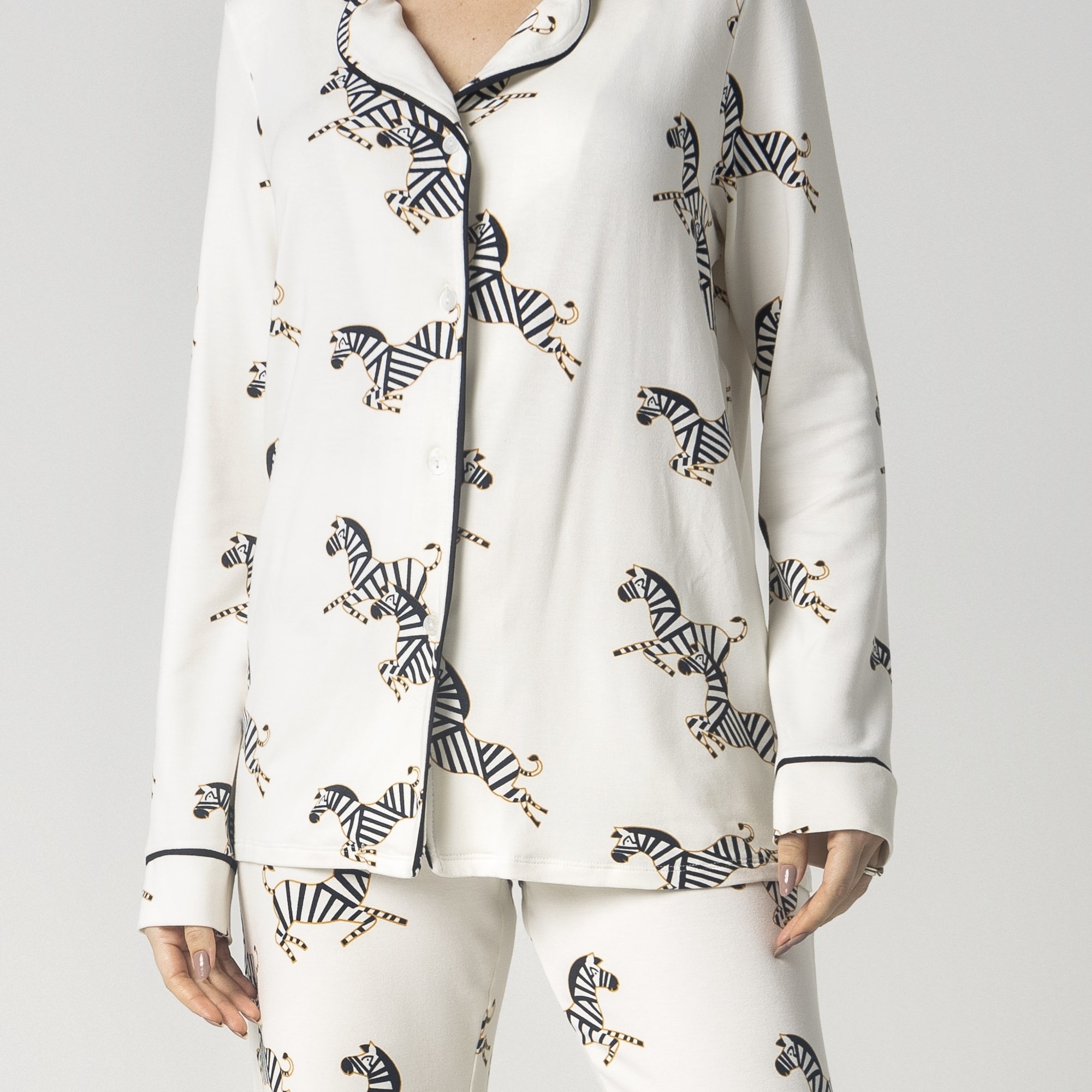 Pijama Feminino Longo Aberto Zebra - Inspirate - A Sua Loja de Pijamas ...