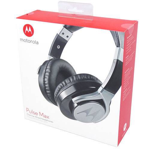 Fone de ouvido Motorola Pulse Max Wired com microfone Preto - GBinfo