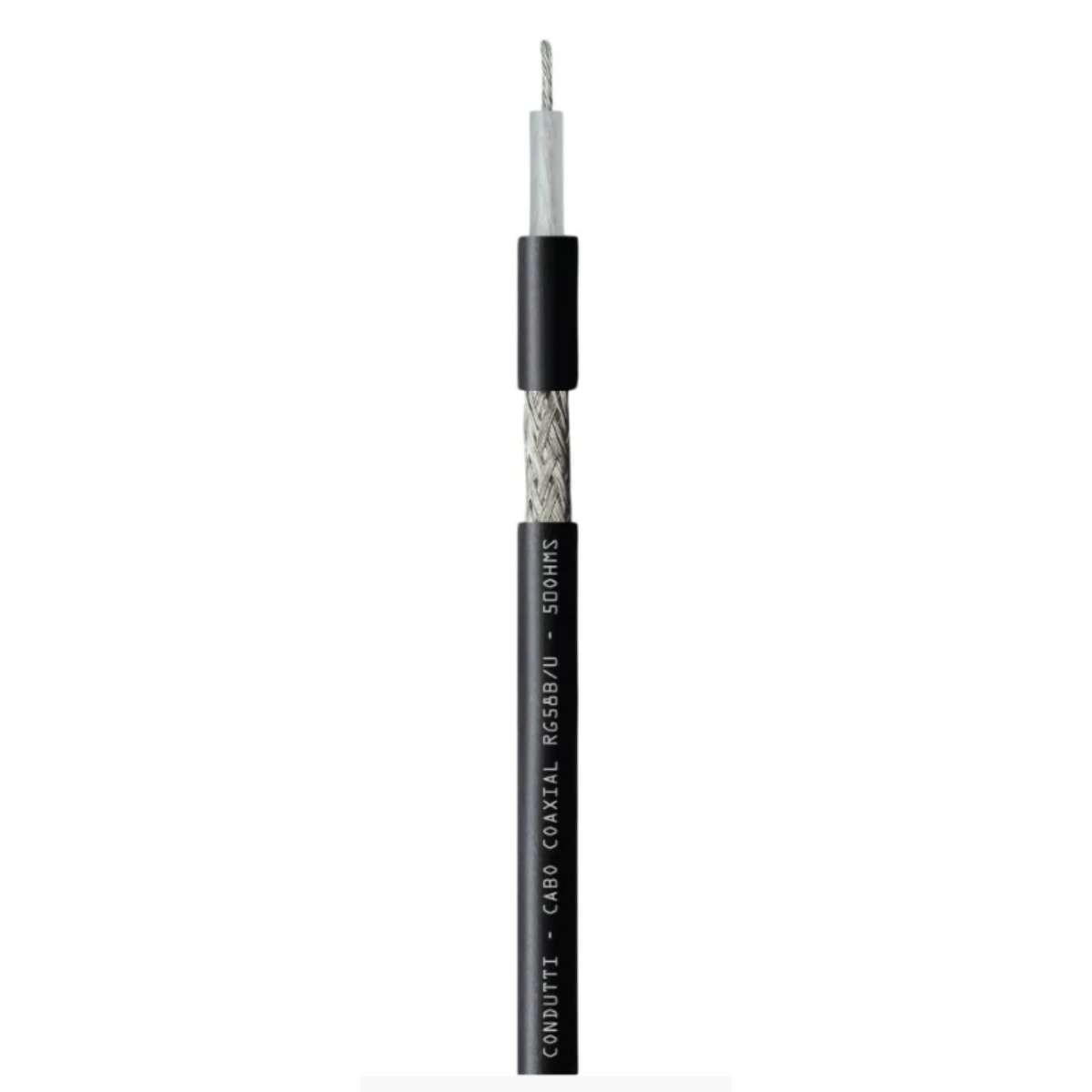 Cabo Trançado RG58 50 Ohm 90% Malha -Metro - Viabrun.com.br