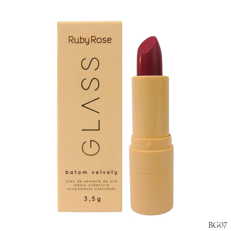 Batom em bala Velvety Glass - Ruby Rose - Love Store Makeup - A sua Loja de Maquiagem Online