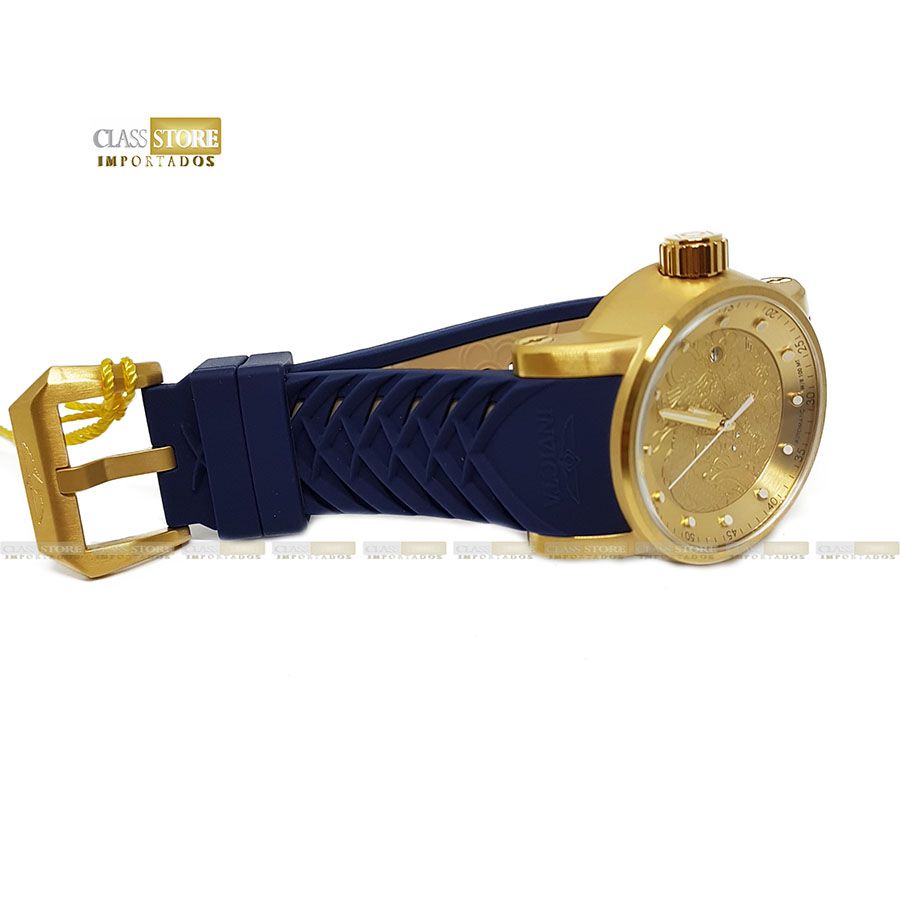 Relógio INVICTA 18215 S1 Rally Yakuza Automático Banhado a Ouro 18k Az ...