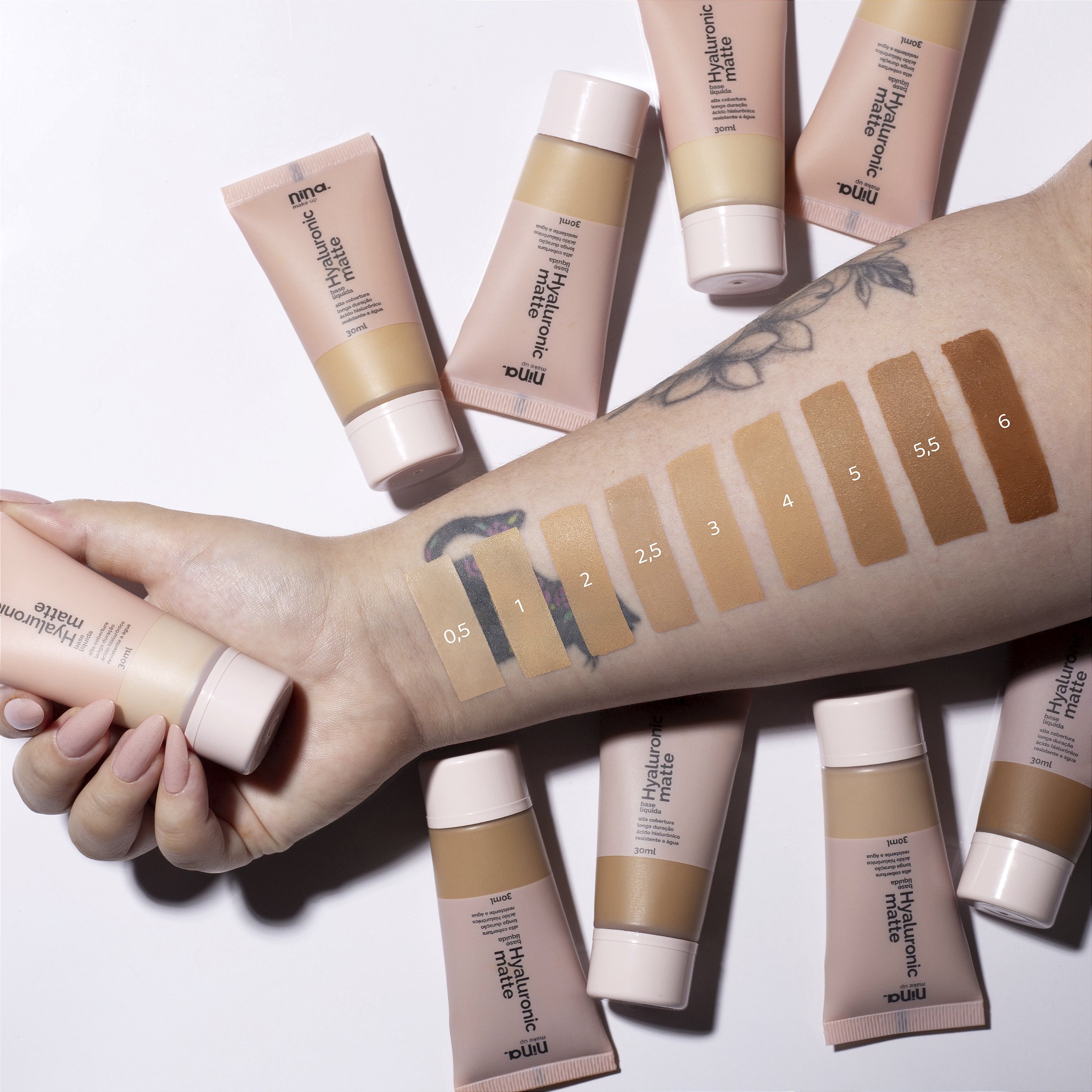 BASE LIQUIDA HYALURONIC MATTE 2 - NINA MAKEUP - NINA MAKEUP