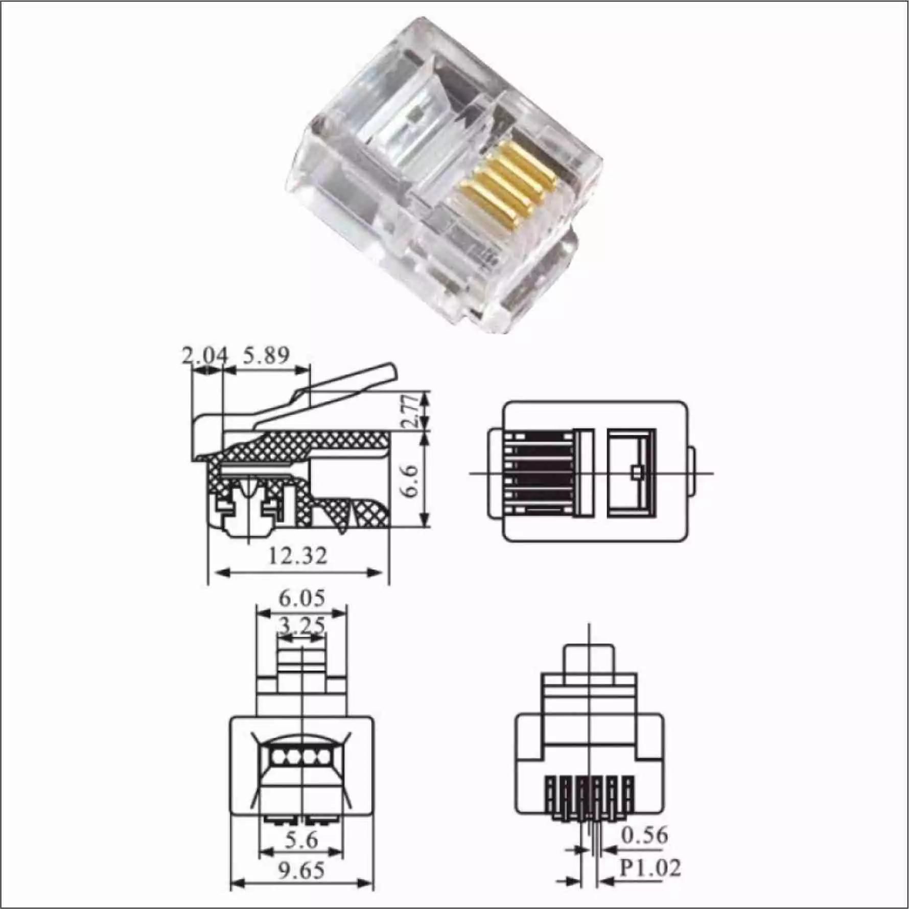 CONECTOR MODULAR RJ-11 6P4C PARA LINHA - Mais Eletrônicos - Distribuidora