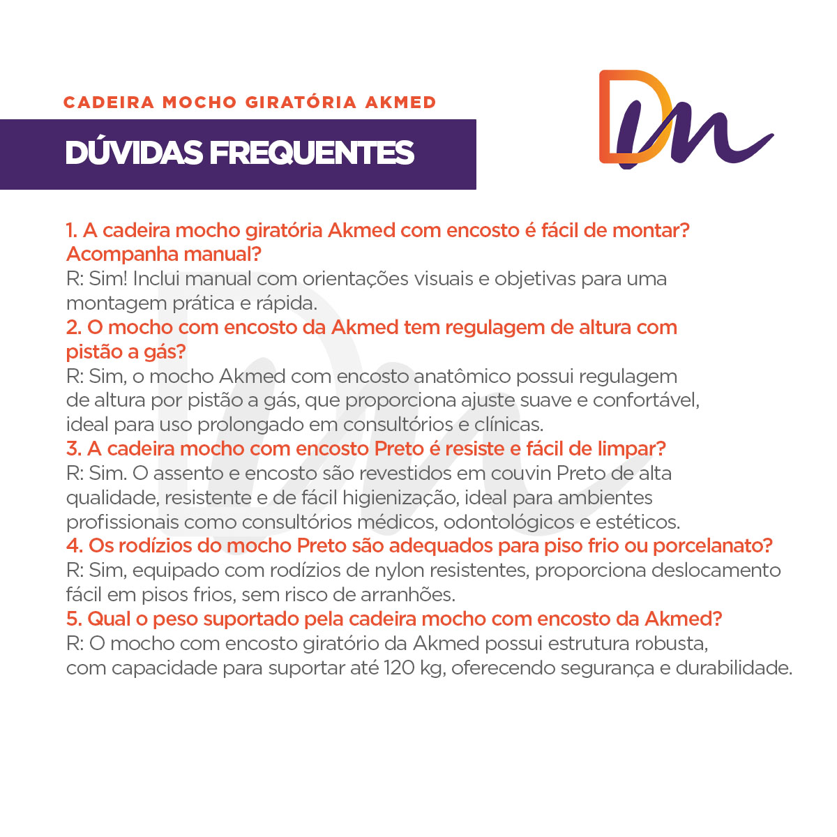 Mocho Massagista Plus: ergonomia profissional Akmed - Dermomed - 7 anos!