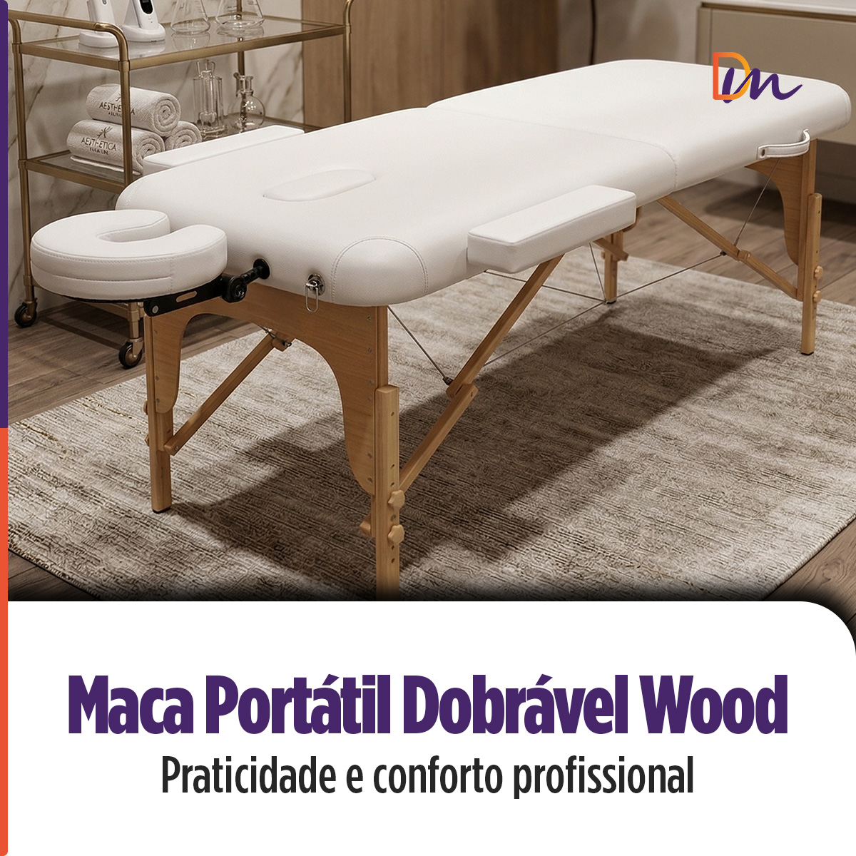 Maca Portátil Dobrável Wood Akmed Profissional Estética - Dermomed - 7 ...