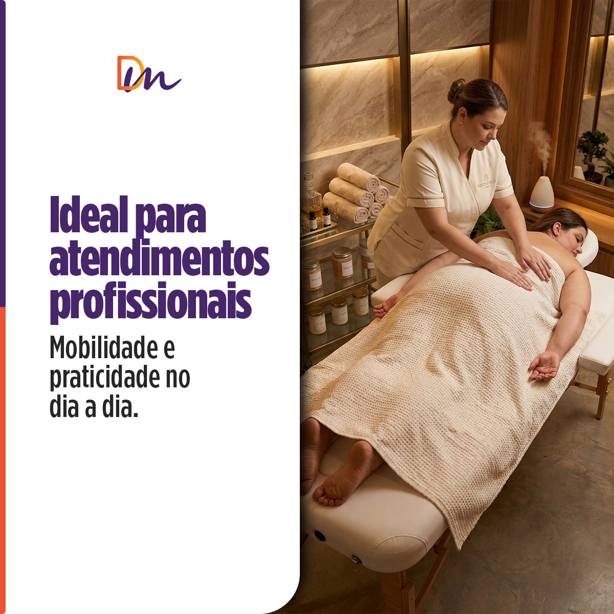 Maca Portátil Dobrável Wood Akmed Profissional Estética - Dermomed - 7 ...