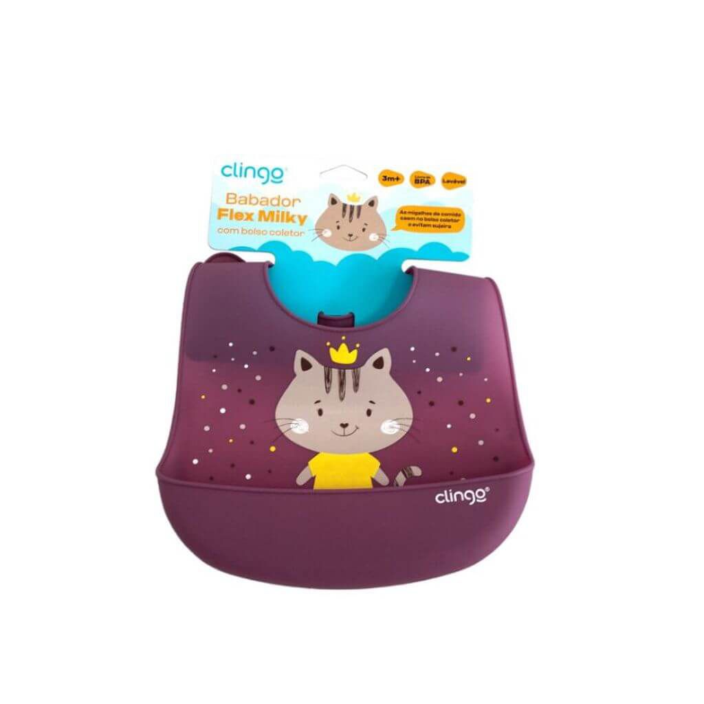 Babador Silicone Com Bolso Coletor Milky - Clingo - GraviDicas Store ...