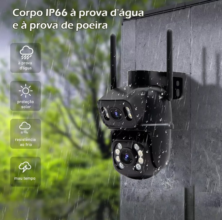 Câmera De Segurança Wi-fi Smart Camera A28b Dupla 3mp Icsee ...