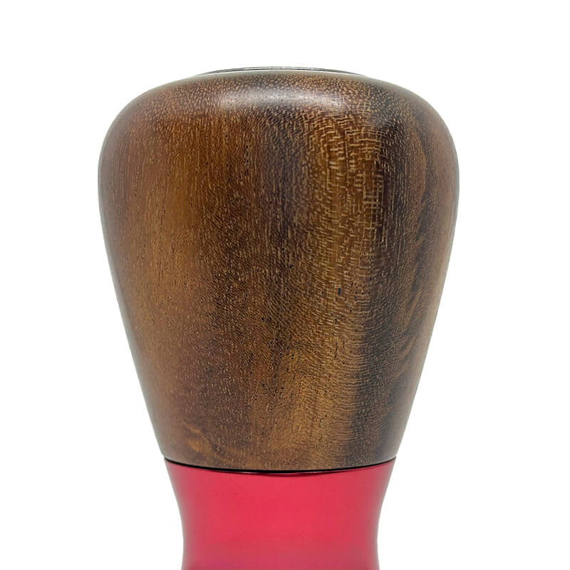 Tamper Bravo de Madeira Angico Preto | Punho Vermelho | Base Prata ...