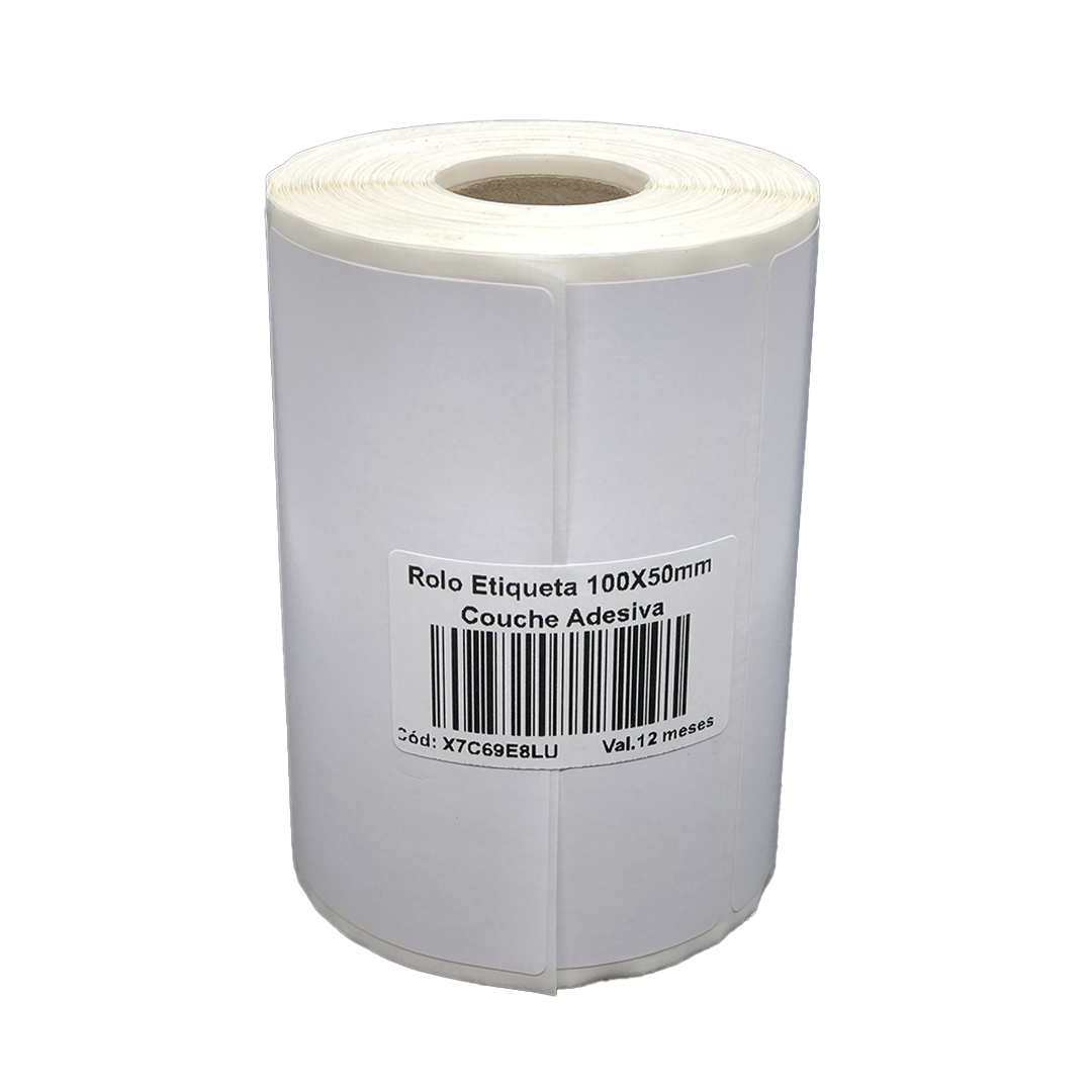 Rolo Etiqueta 100X50mm Couche Adesiva 585UN (31M) Tub 1" - Loja ...