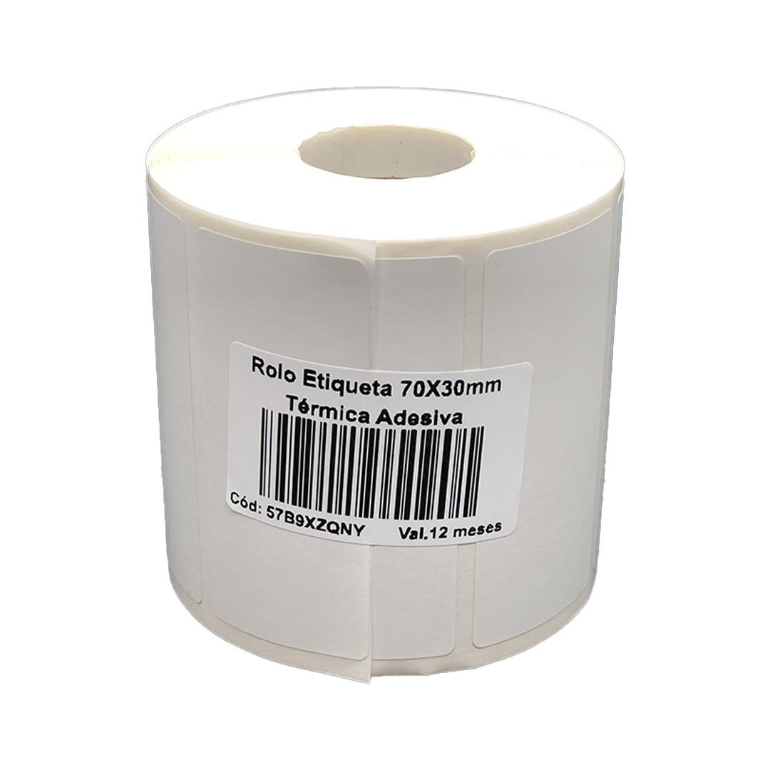 Rolo Etiqueta 70X30mm Térmica Adesiva 950UN (31M) Tub 1" - Loja ...