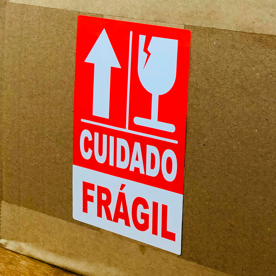 Rolo Etiqueta 100x150mm Cuidado Frágil Couchê 203UN - Loja DegLabel ...
