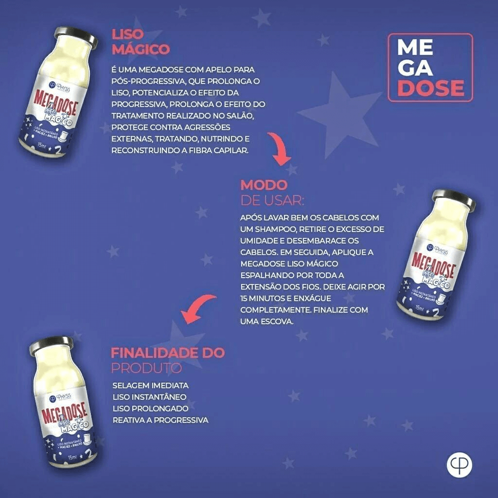 Physis - Megadose Liso Mágico (Liso Instantâneo) - 15ml - Revenda na Net