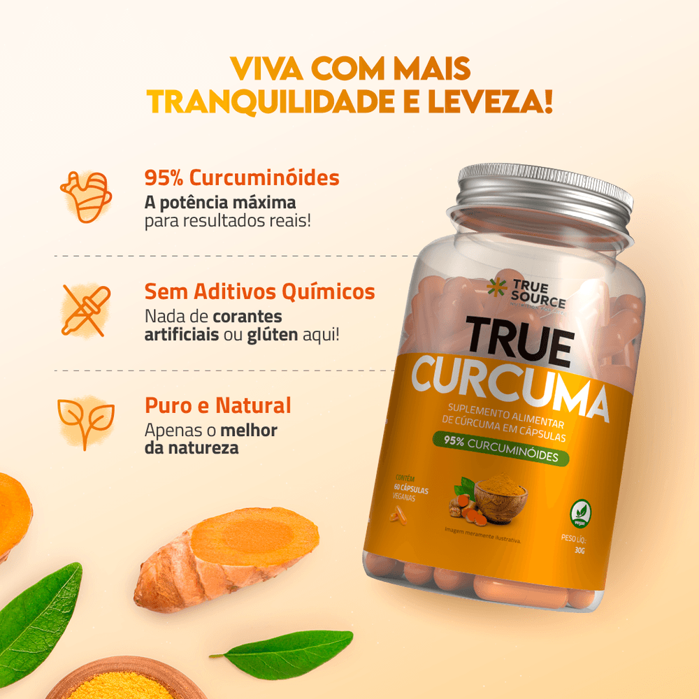 True Curcuma 500mg 60 Cápsulas - True Source | LifeStyleSuplementos ...