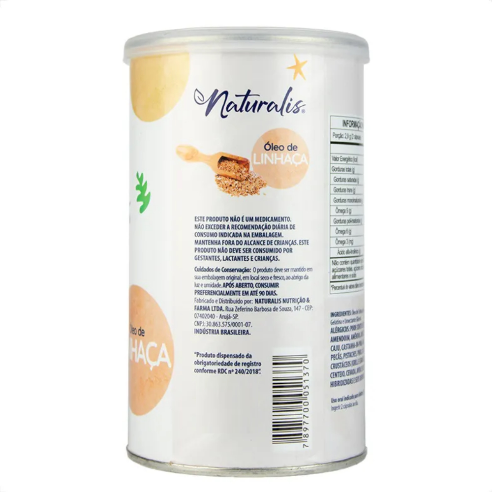 Kit 3x Óleo de Linhaça 180 Cáps - Naturalis | Life Style Suplementos ...