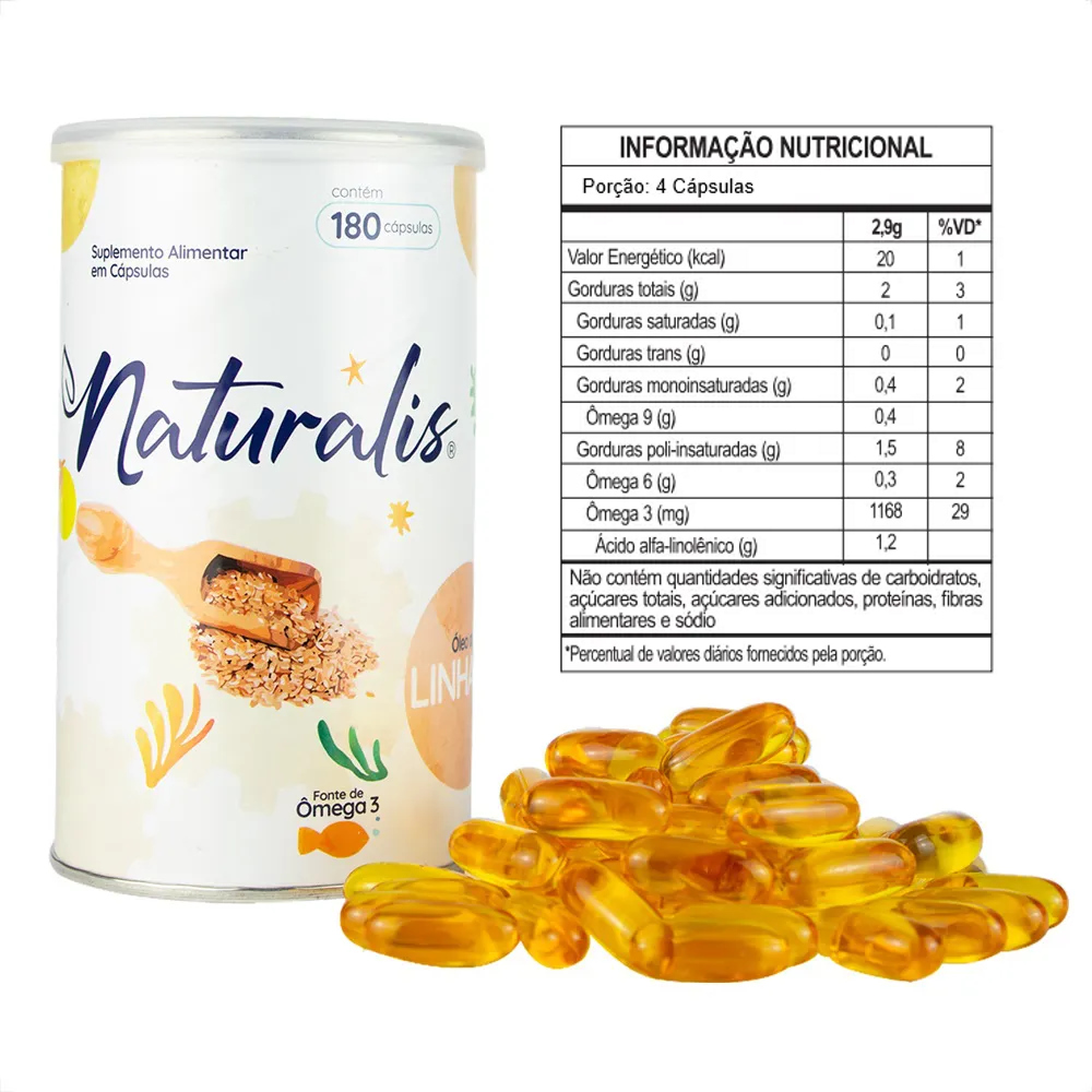 Kit 3x Óleo de Linhaça 180 Cáps - Naturalis | Life Style Suplementos ...