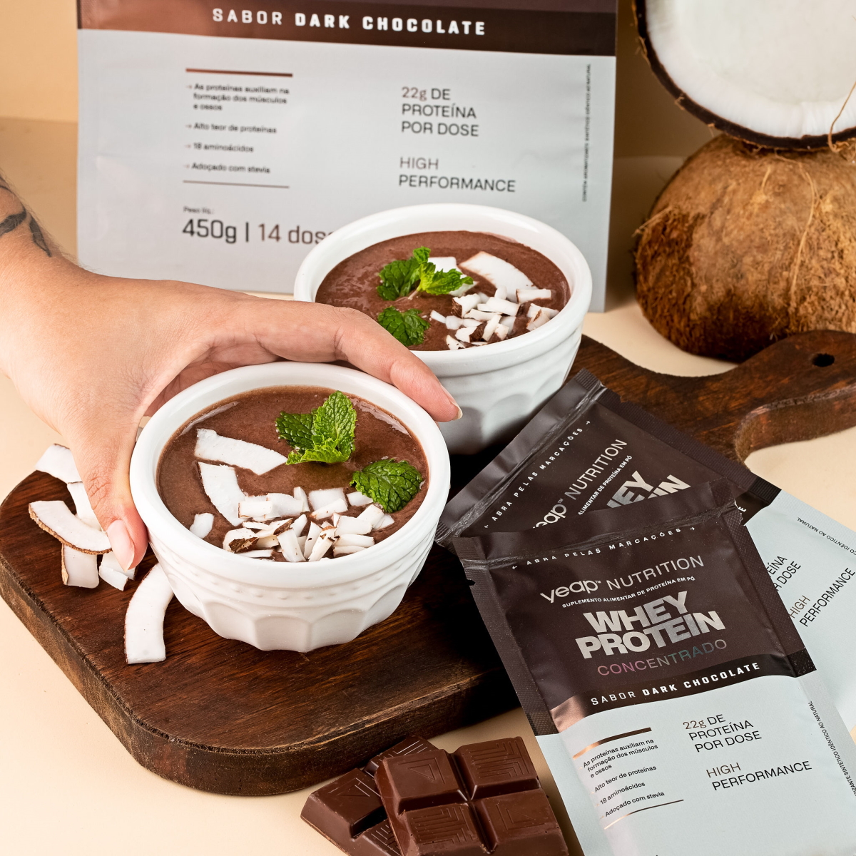 Whey Yeap Concentrado Dark Chocolate 450G | Life Style Suplementos - Os ...
