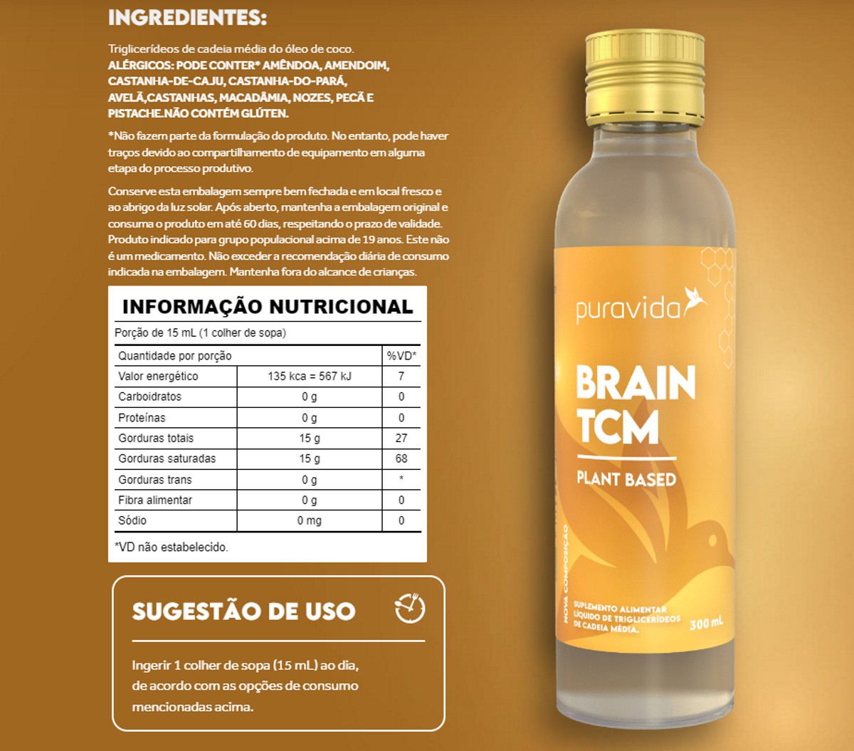 Brain Tcm 300ml - Pura Vida | Life Style Suplementos - Os Melhores ...