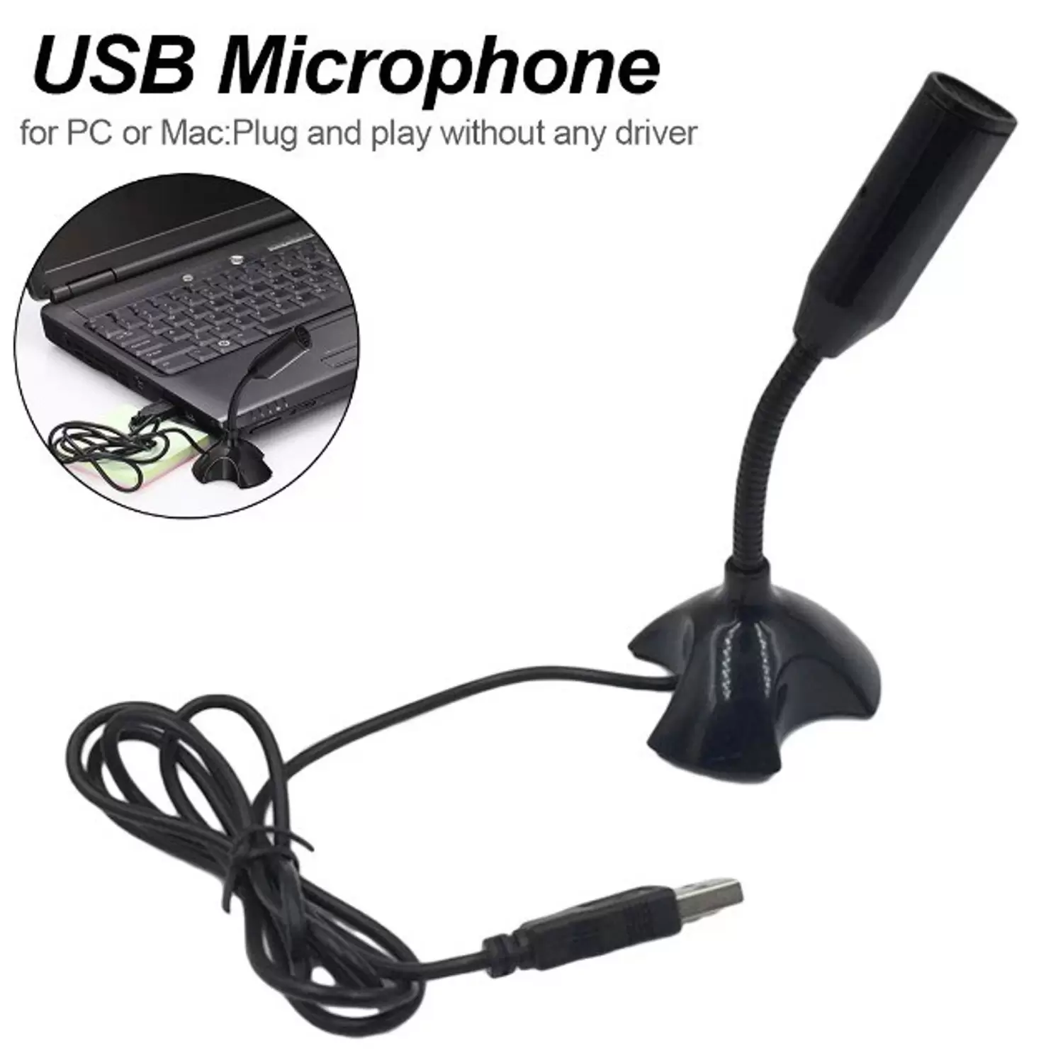 Microfone USB Estéreo Direcional Para Computador / PC - Intervia ...