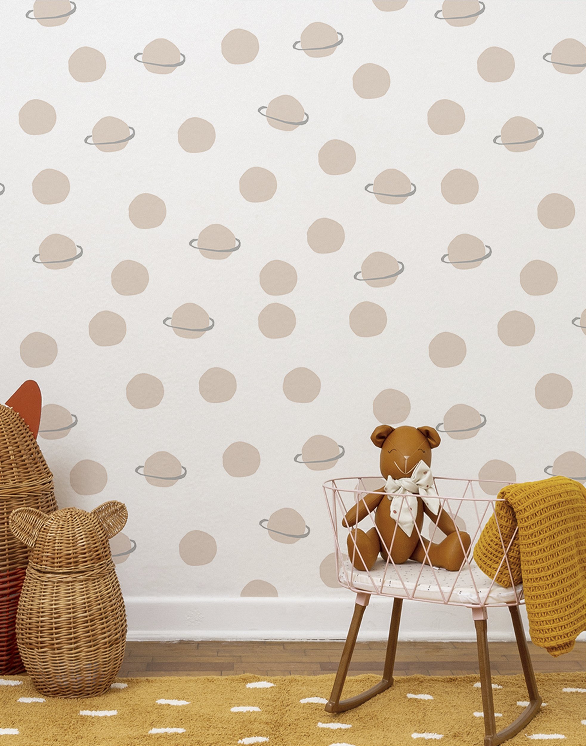 Papel de parede Mysticona Saturno Rosa - Mama Loves You | Decoração ...