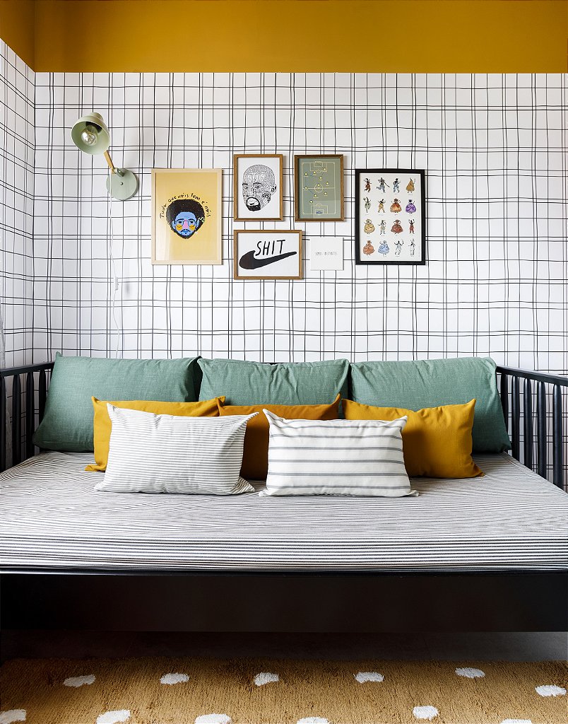 Papel de parede Grid Duplo PB - Mama Loves You | Decoração para quarto ...