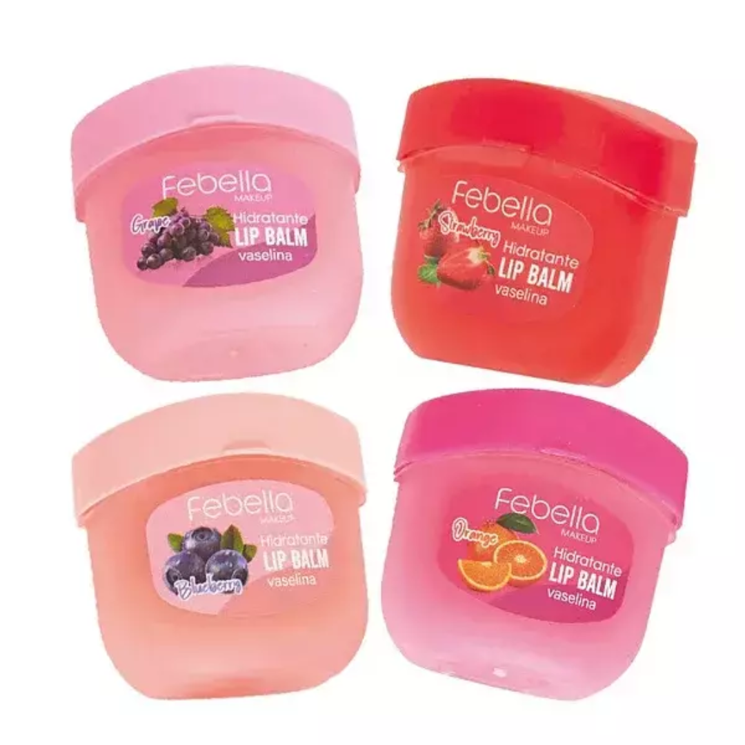 Hidratante Lip Balm Vaselina Frutas Febella LB7017 Atacado Box 24 ...