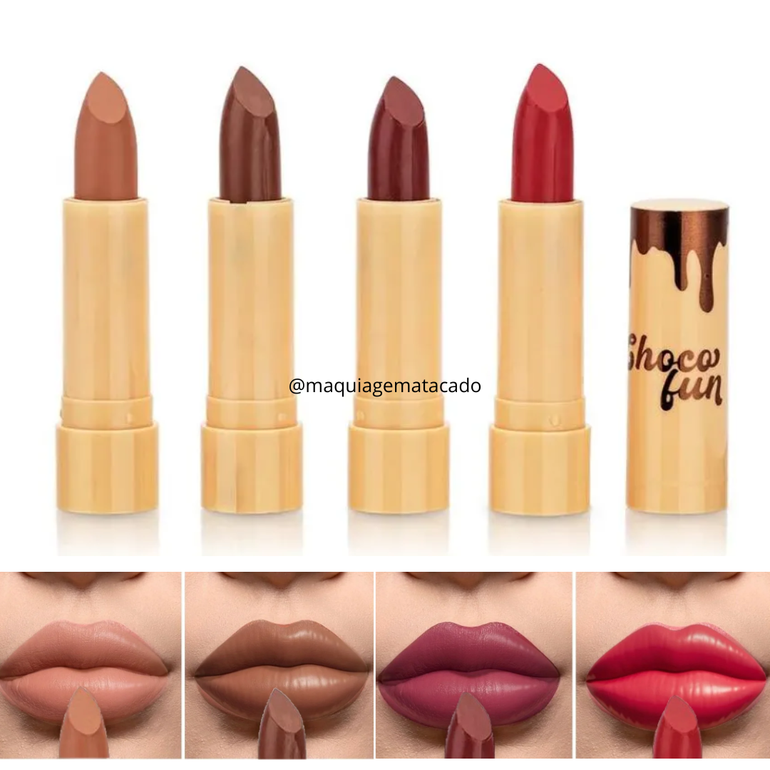 Batom Soft Matte Choco Fun Fenzza FZ20098 Atacado Box 24 Unidades ...