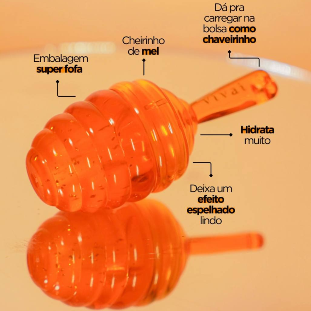 Lip Gloss Pote de Mel Teddy Vivai 3183 - Maquiagem Atacado
