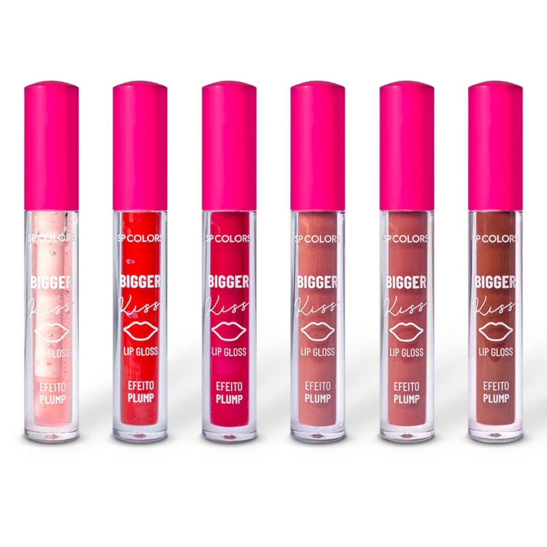 Kit 06 Unidades Lip Gloss Bigger Kiss Efeito Plump SP Colors SP377 ...