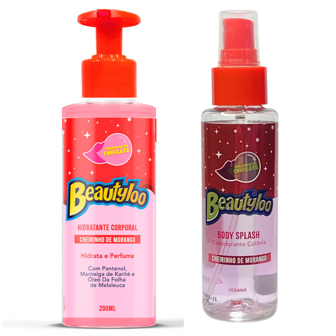 Kit 02 Itens Hidratante e Body Splash Cheirinho de Morango Beautyloo ...